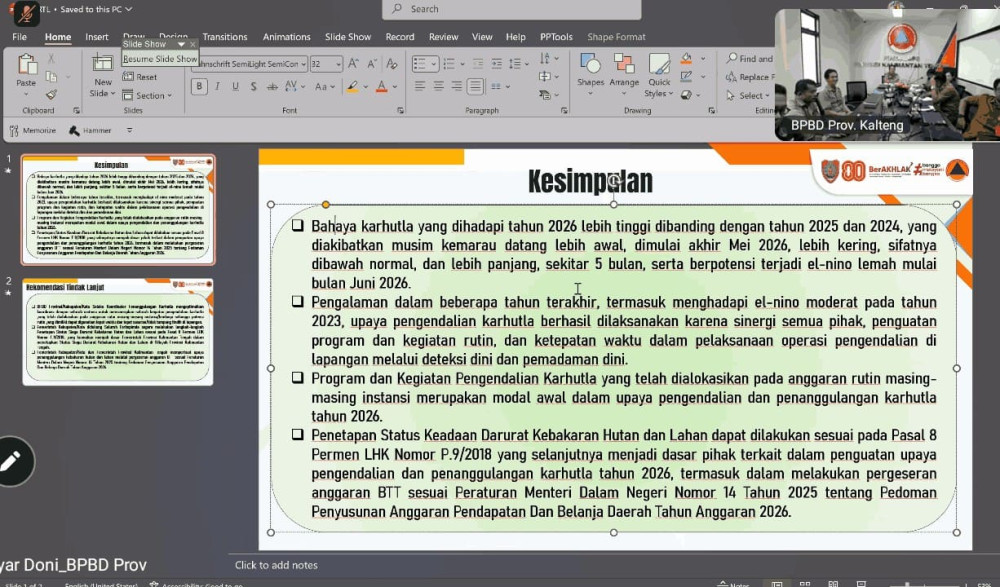 Potensi Karhutla 2026 di Kalteng Diperkirakan Lebih Tinggi Dibanding ...